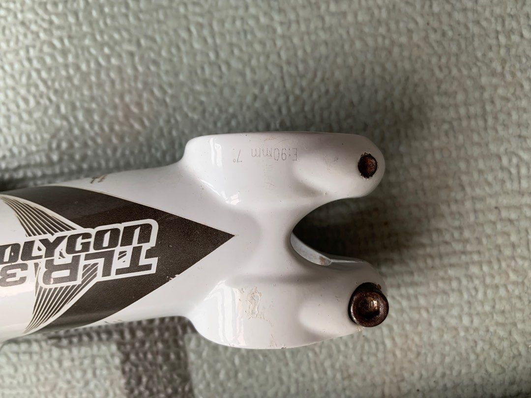 White Polygon handlebar and stem, Sports Equipment, Bicycles & Parts ...