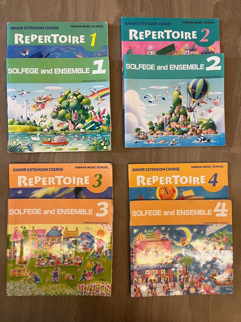 Yamaha JXC Repertoire 1-4 Solfege and Ensemble 1-4 full set, Hobbies ...