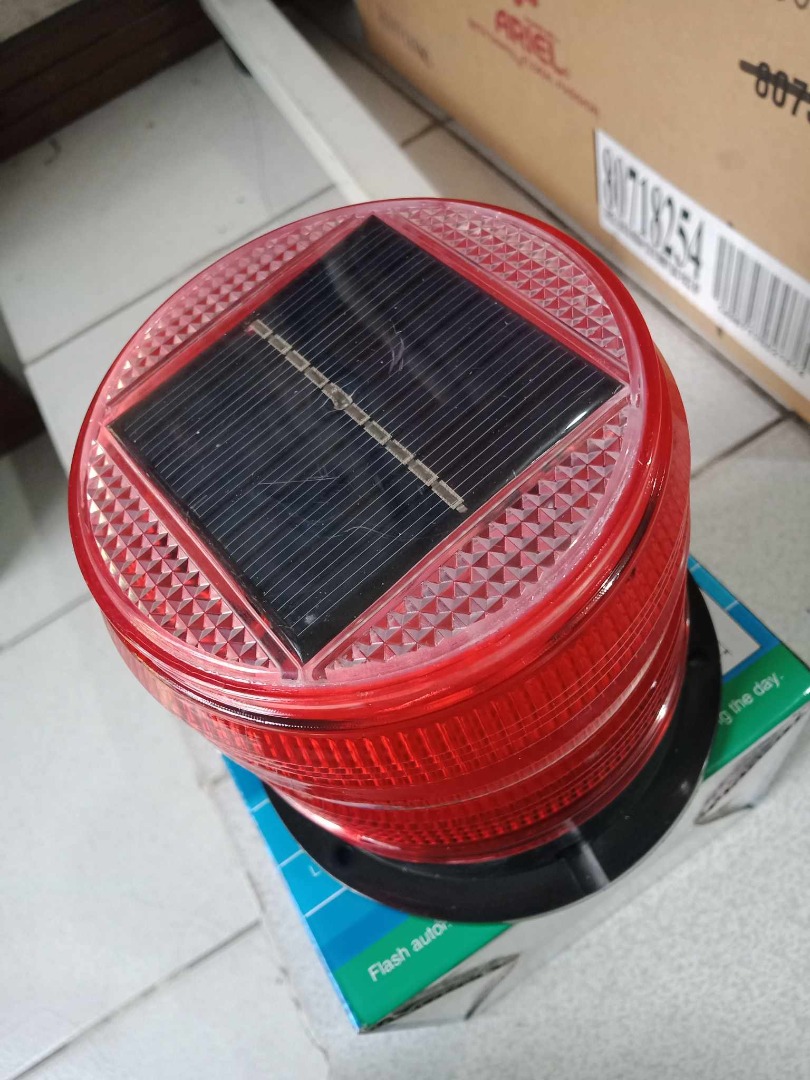 030 Beacon Light Solar Powered Flash Warning Light, Furniture & Home Living, Lighting & Fans ...