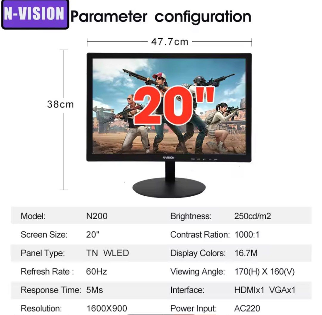 20 INCH NVISION, Computers & Tech, Desktops on Carousell