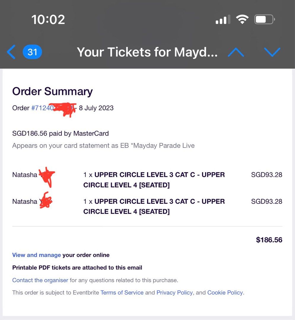 2 x Mayday Parade 2023 Singapore (UPPER CIRCLE LEVEL 3 CAT C), Tickets ...