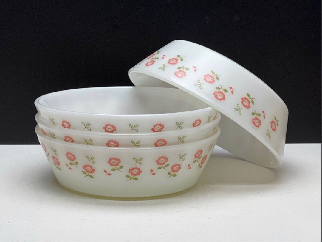 4-pc JAJ PYREX England Poppy flower Soup/Cereal Bowl , Furniture & Home ...