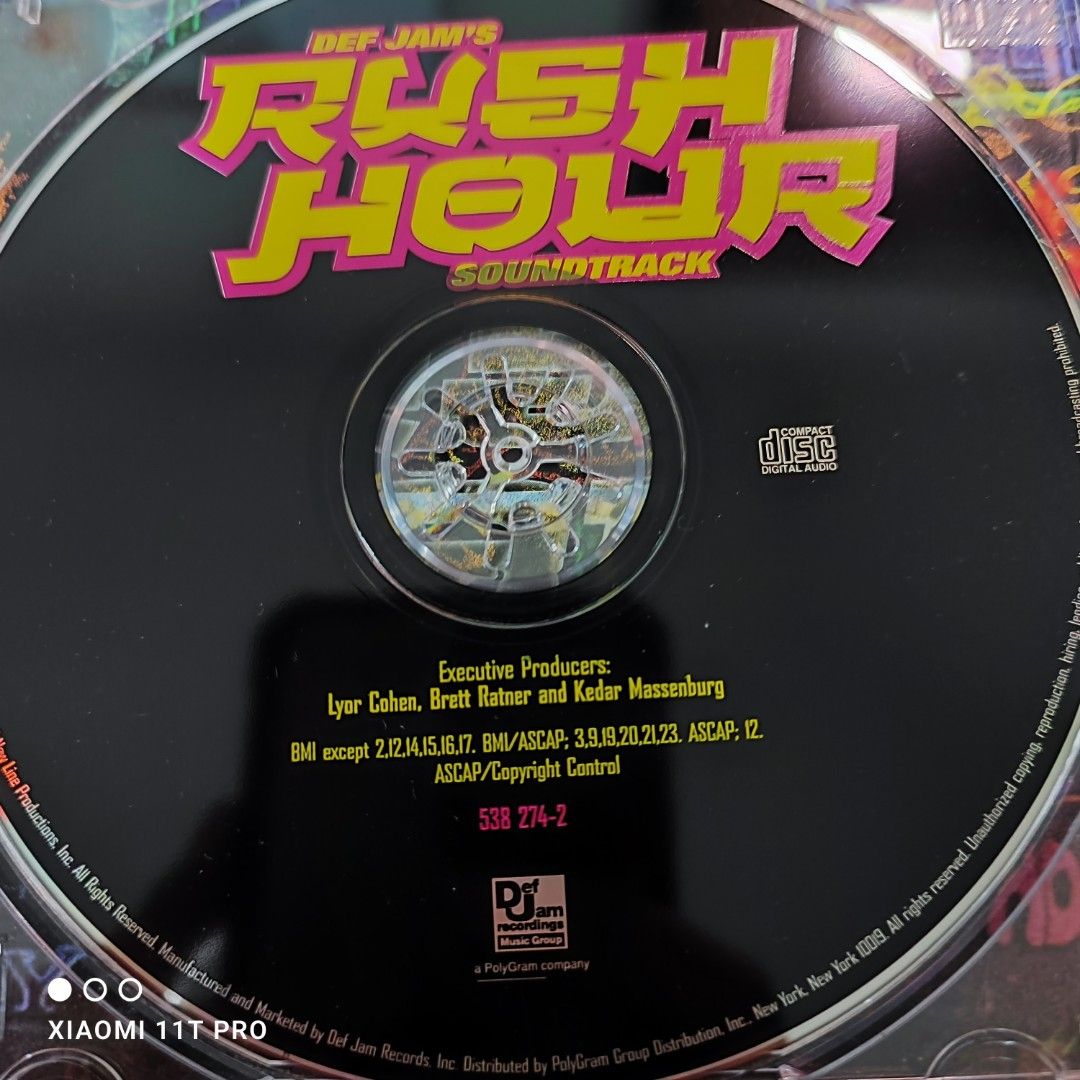 成龍 Rush Hour OST CD 火拼時速 電影原聲帶 / 1998 Rush Associated Labels, 興趣及遊戲, 音樂 ...