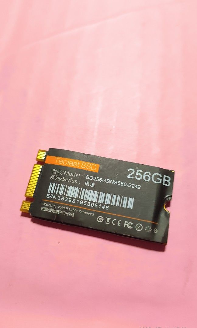 (先到先得) 二手貨品、TECLAST SSD 256GB NGFF M.2. SATA (SD256GBNS550-2242)實物圖片(只此 ...