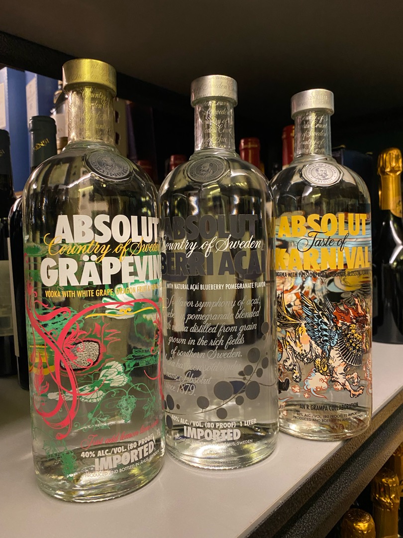 Absolut Vodka 1 Litre x 3 Bottles Sale Online, Food & Drinks, Alcoholic ...