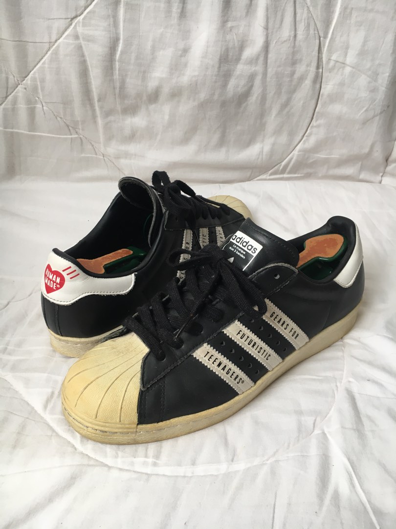 ADIDAS SUPERSTAR X HUMAN MADE BLACK, Men's Fashion, Footwear, Sneakers ...