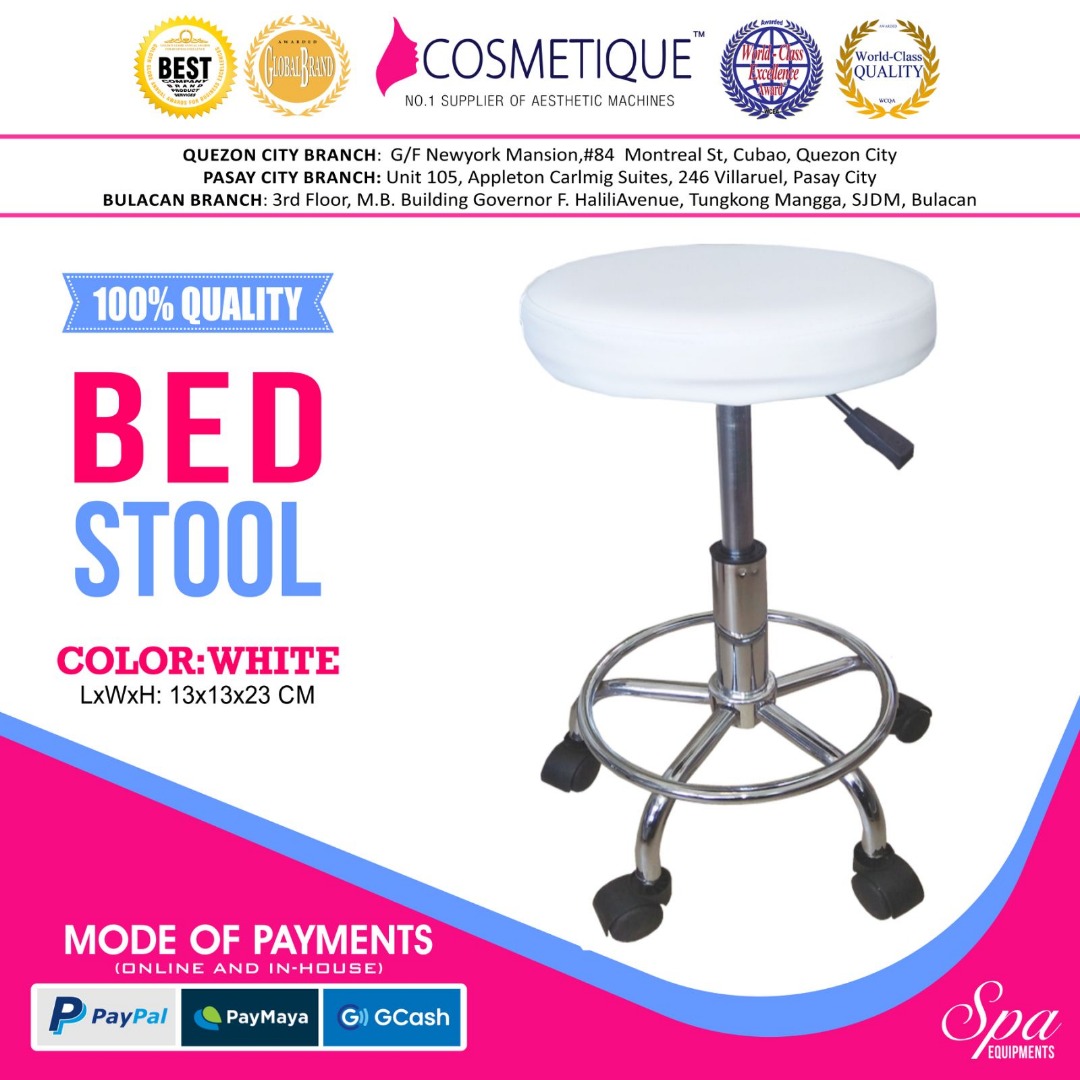 Adjustable White Stool for Spa and Clinic use on Carousell