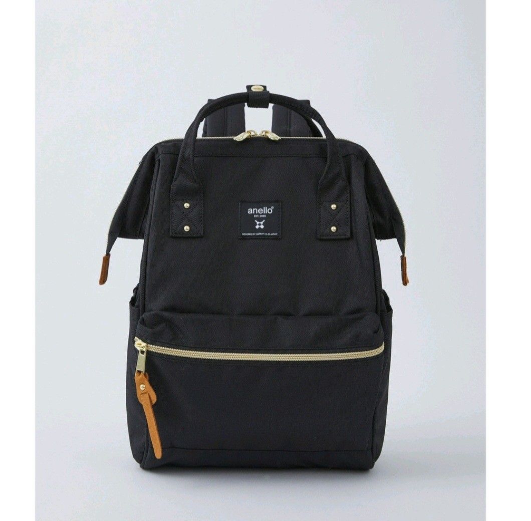 Anello Backpack Black with gold hardware (Small size), Women's Fashion ...