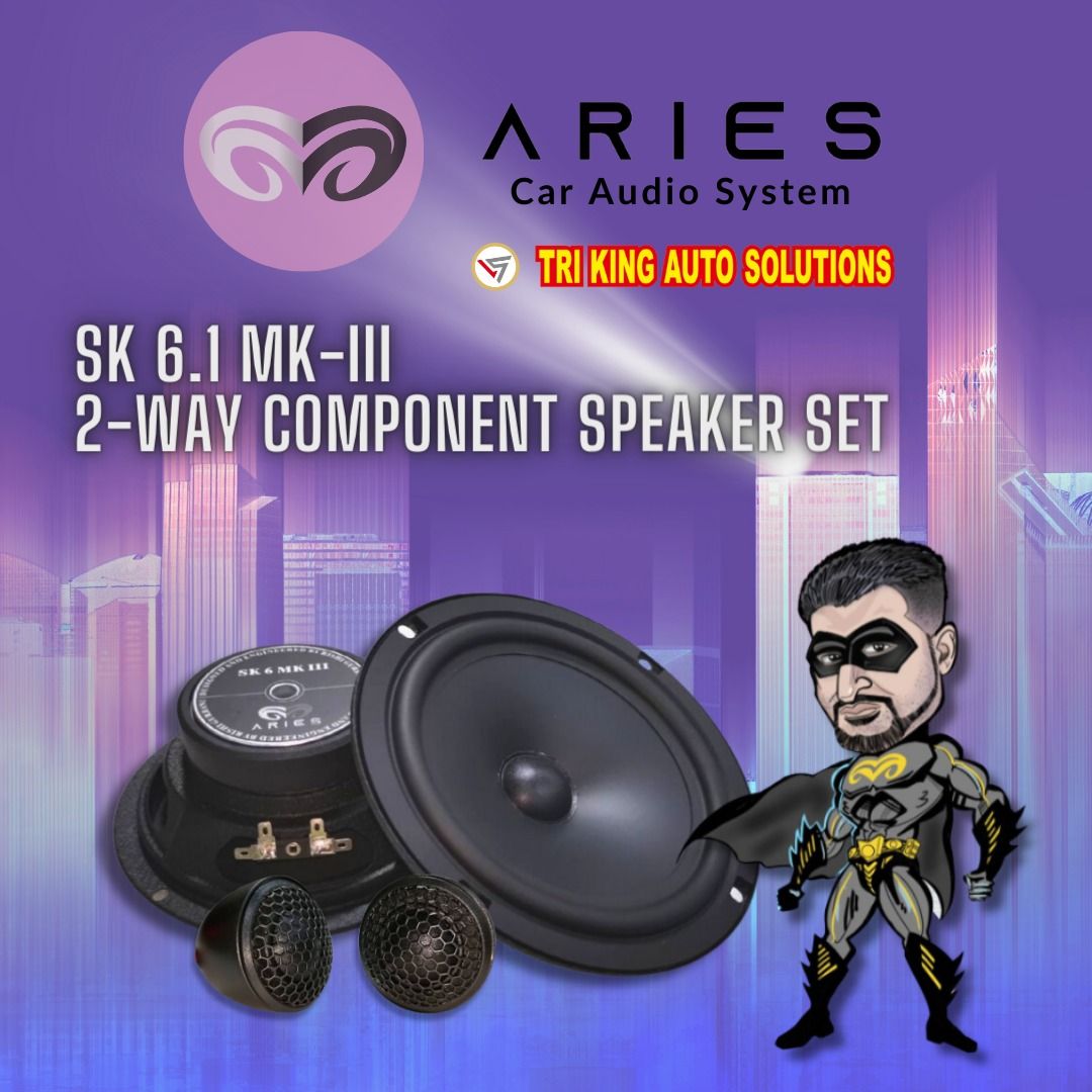 Aries SK6.1 MK III 2 Way Component Speaker Set | Designing & Engineering by Rishi Gurbani, Car ...