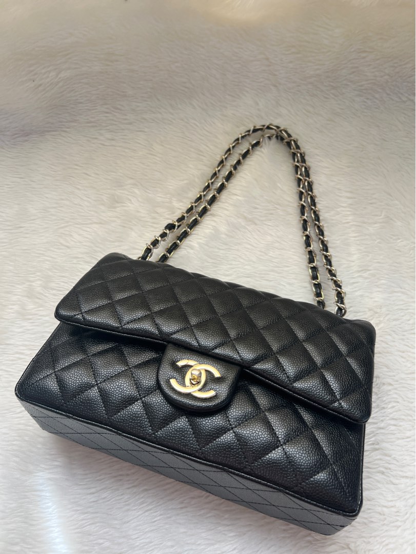 Chanel Medium Classic Flap in Quilted Caviar, Luxury, Bags & Wallets on ...