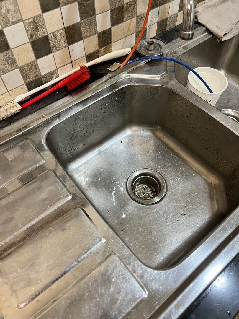 Bak cuci piring sink 2 lubang beserta kran air kohler, Kitchen & Appliances di Carousell