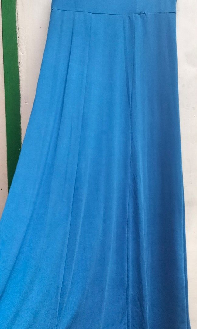 Bawahan rok biru polos tipis tidak menerawang, Fesyen Wanita, Pakaian ...