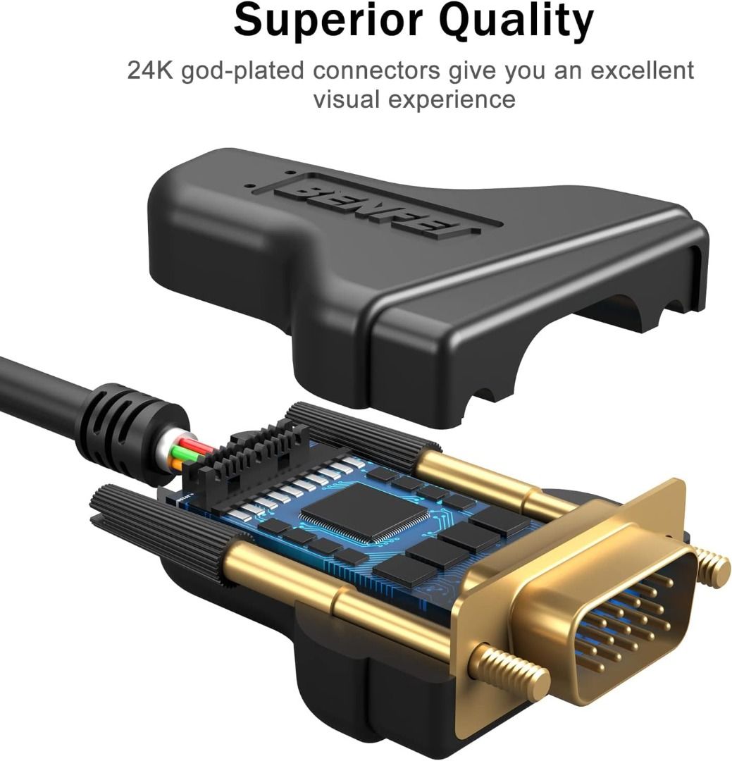Benfei 1080P 1.8M VGA to VGA Cable With Gold Plated Connector and ...