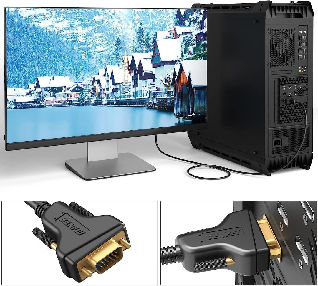 Benfei 1080P 1.8M VGA to VGA Cable With Gold Plated Connector and ...