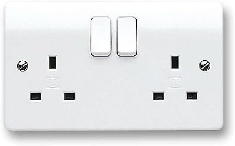 C0567 Double Switched Socket, White, TV & Home Appliances, Electrical ...