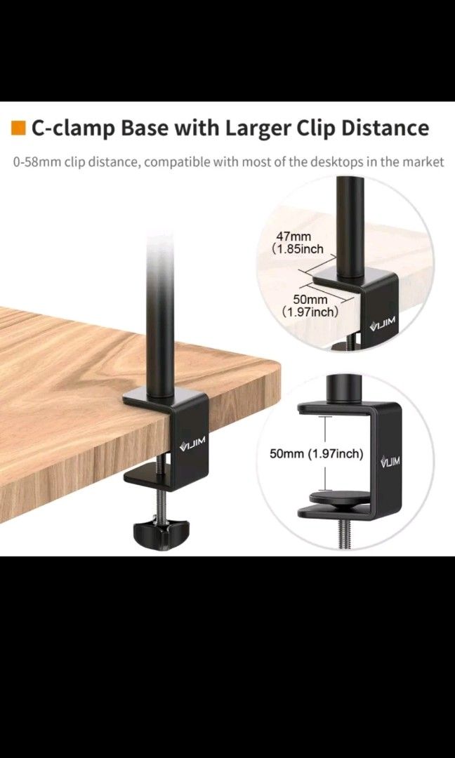 C clamp arm mount for streaming, Computers & Tech, Parts & Accessories ...