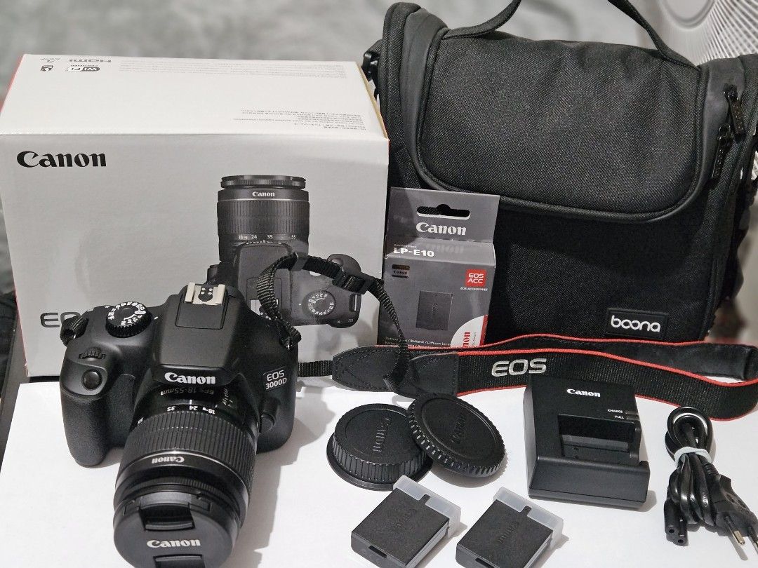 Canon 3000D Complete Kit Lens w/ Warranty, Box, and Accessories ...