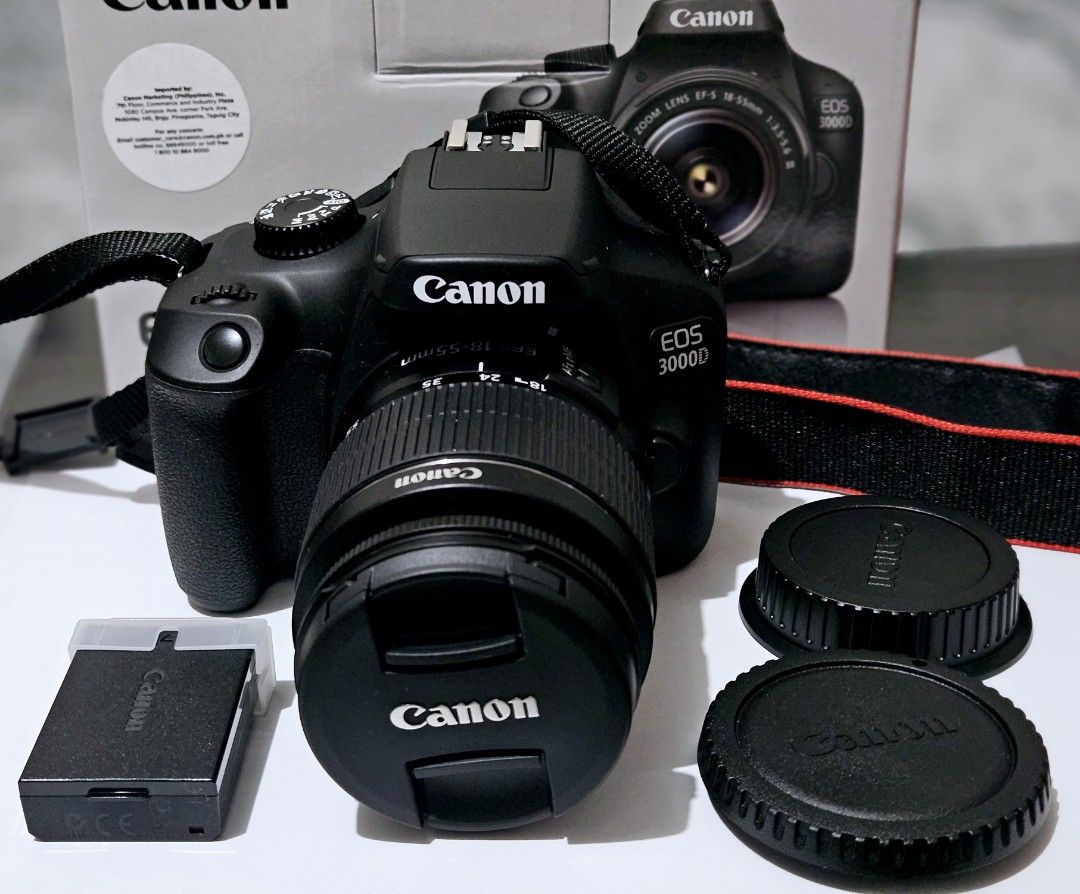 Canon 3000D Complete Kit Lens w/ Warranty, Box, and Accessories ...