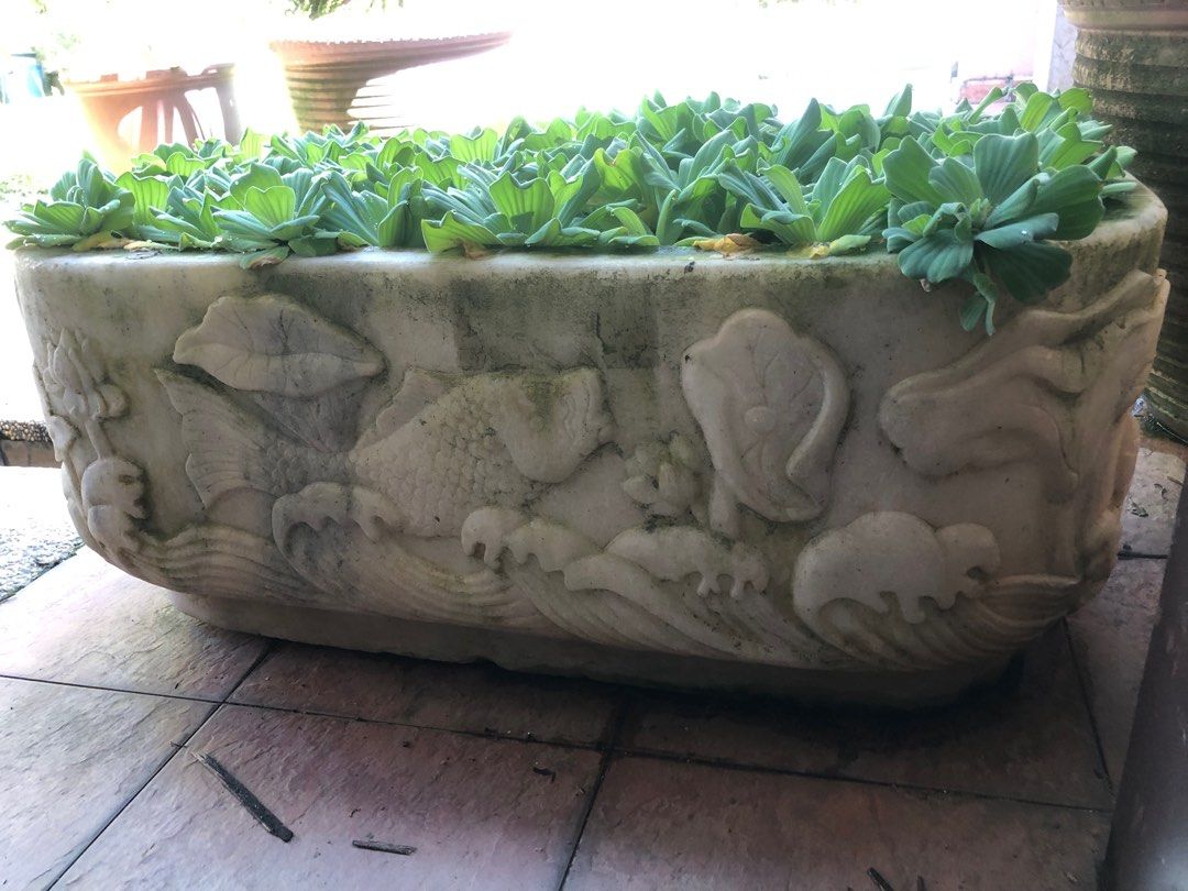 Carved White Marble Water Trough, Furniture & Home Living, Home Decor ...