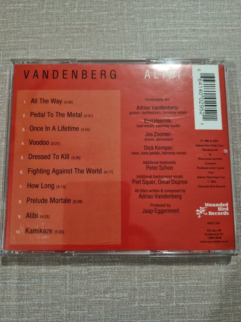 CD Vandenberg Alibi, Hobbies & Toys, Music & Media, CDs & DVDs on Carousell