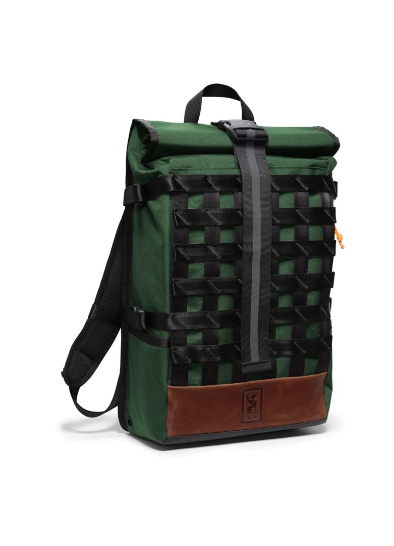 Chrome Industries BARRAGE CARGO BACKPACK LEATHER GREEN, Men's Fashion ...