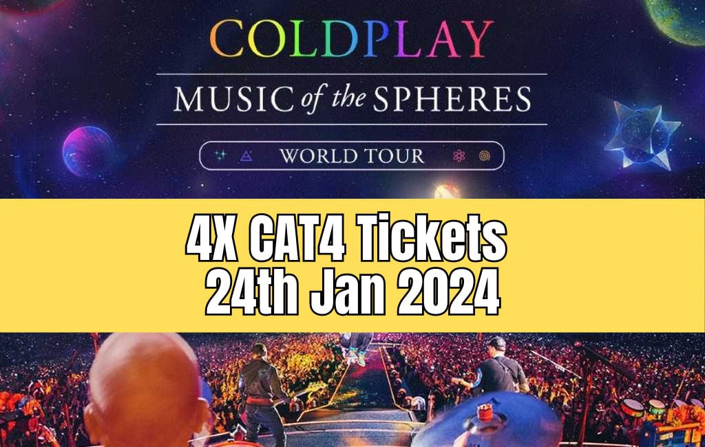 Coldplay 24 Jan 2024 CAT 4 Tickets Side by Side, Tickets & Vouchers ...