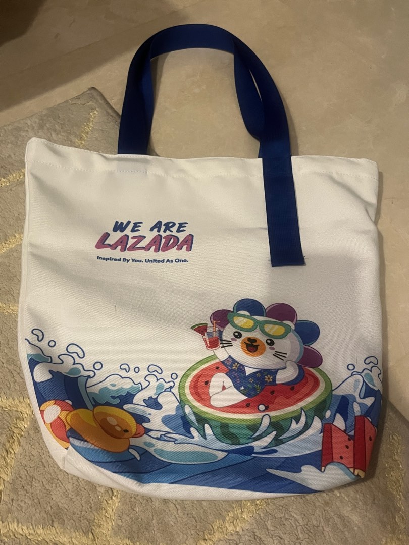 Limited Edition Cute Lazada Tote Bag + Mascot , Women's Fashion, Bags ...