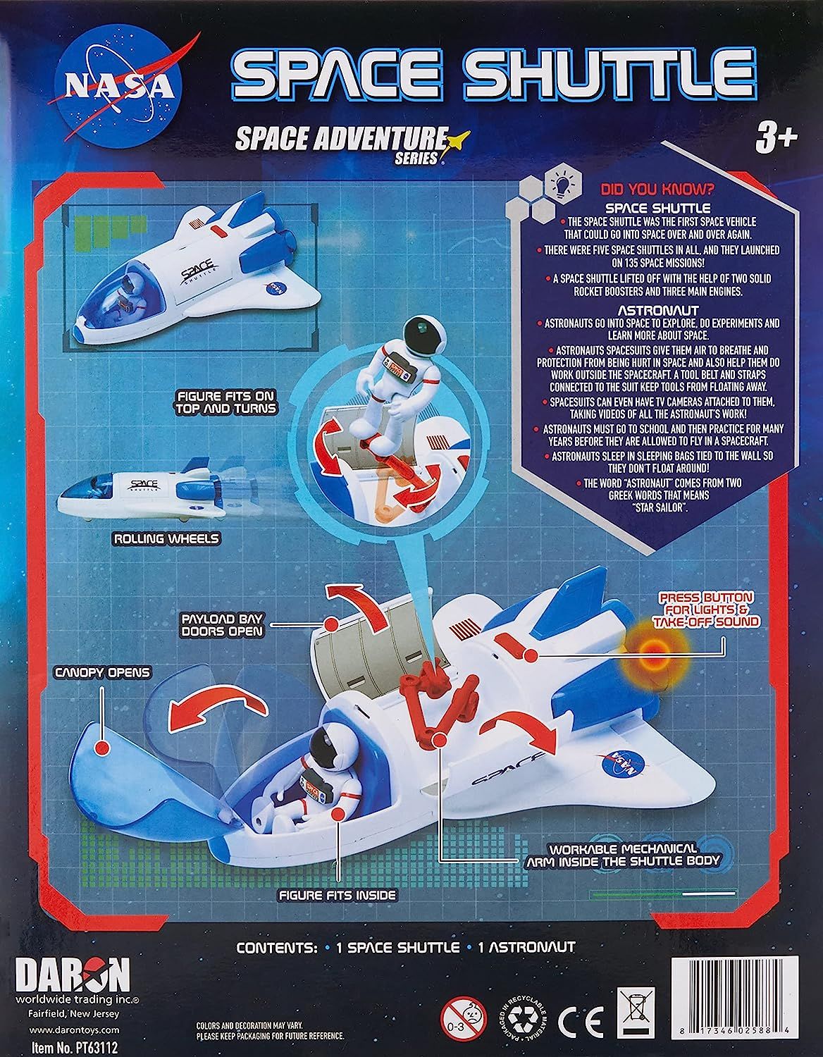 Daron NASA Space Adventure Series: Space Shuttle with Lights & Sounds ...