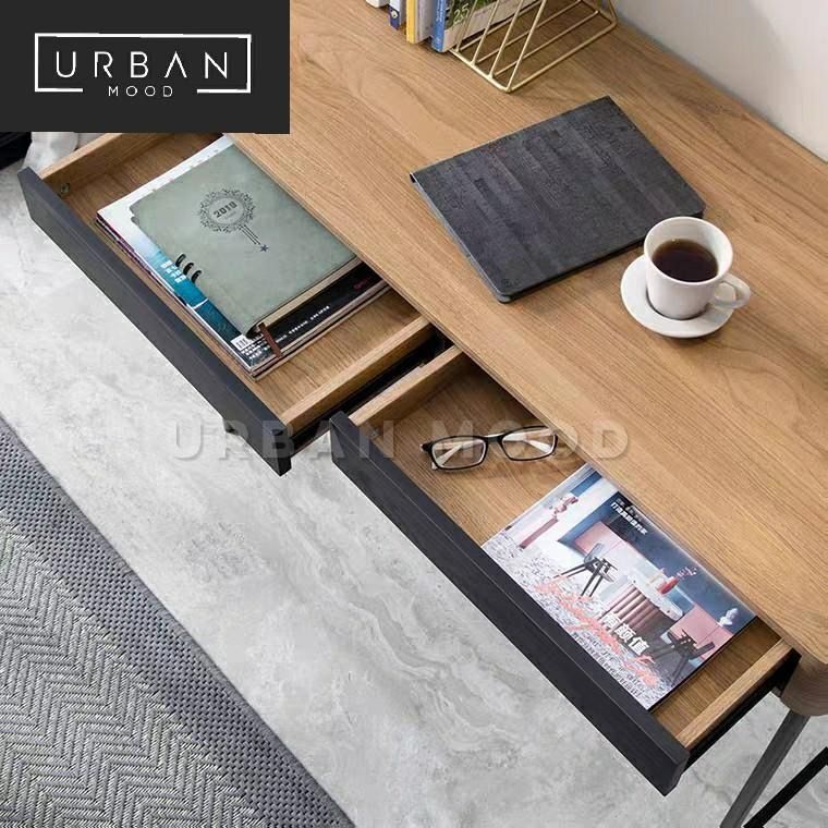 DESMOND Modern Industrial Study Table, Furniture & Home Living ...