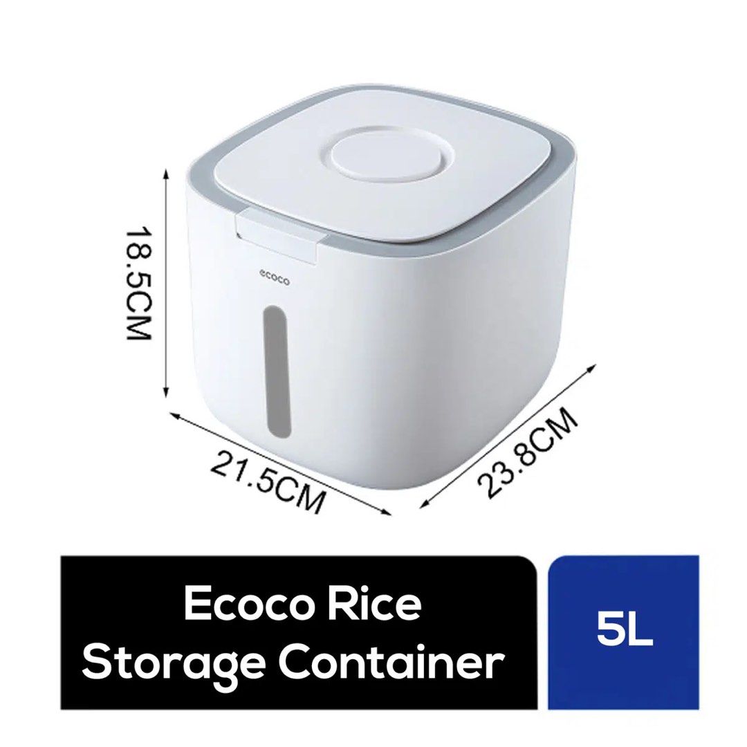 Ecoco Rice Storage Container 5L, Furniture & Home Living, Kitchenware ...
