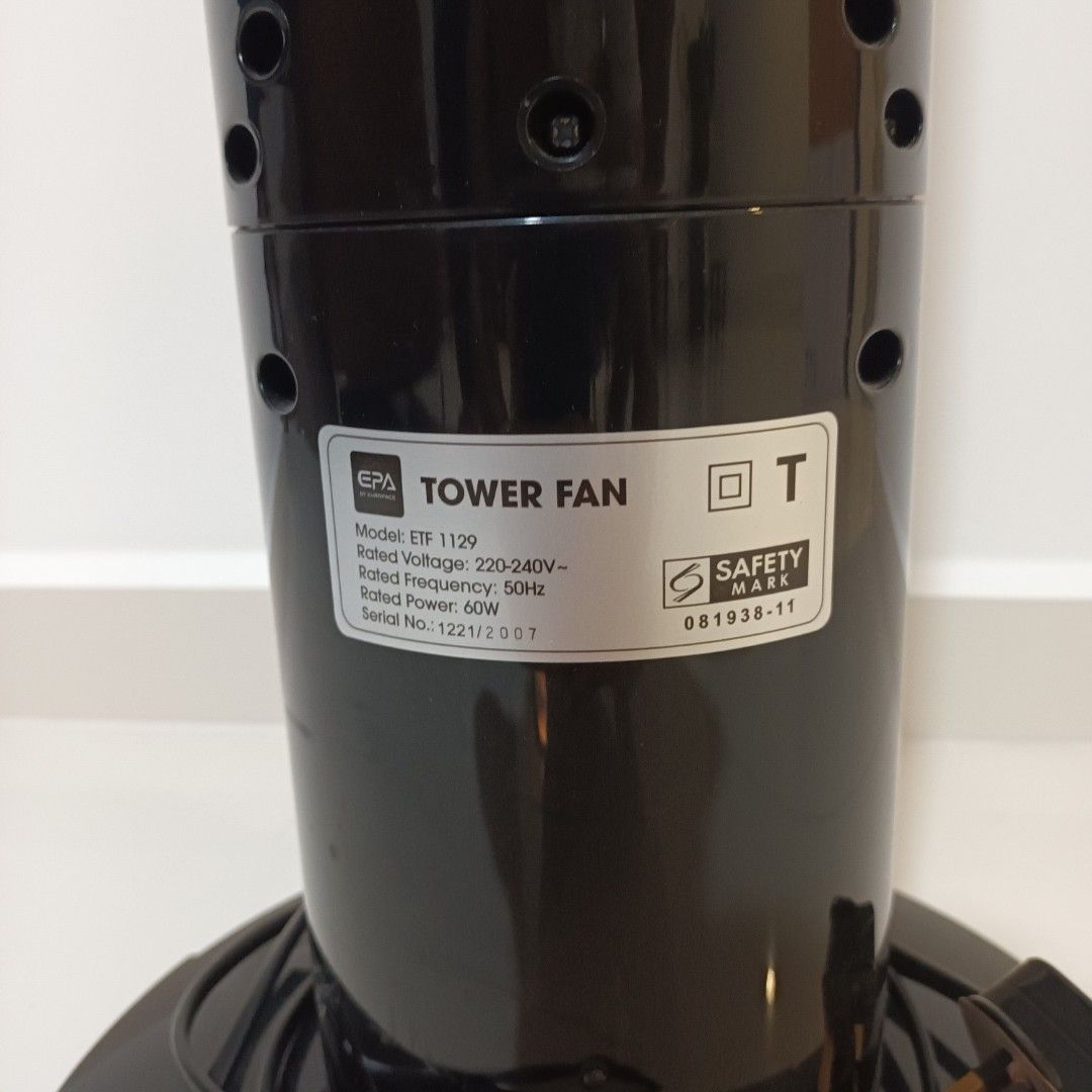 EPA Europace Tower Fan, Furniture & Home Living, Lighting & Fans, Fans ...