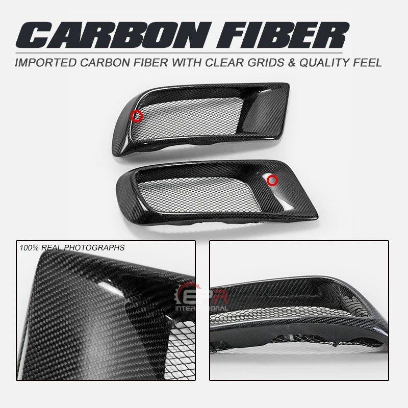 EVO 10 R-Style carbon fiber Vent intake Front Bumper Air Vent Duct 2pcs ...