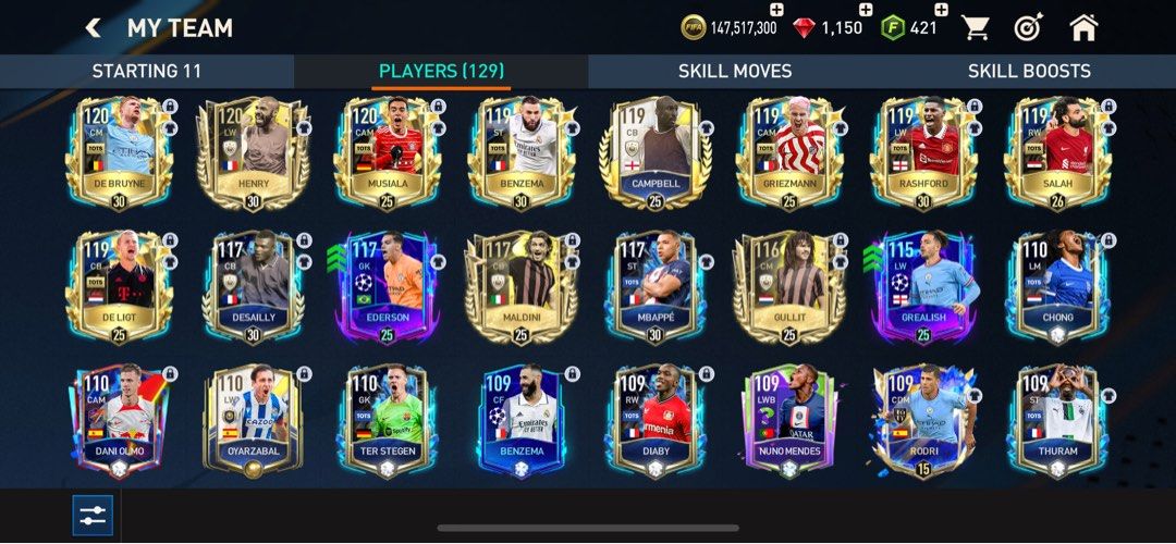 Fifa Mobile Account 135 OVR 5 Billion Team Value, Video Gaming, Gaming ...