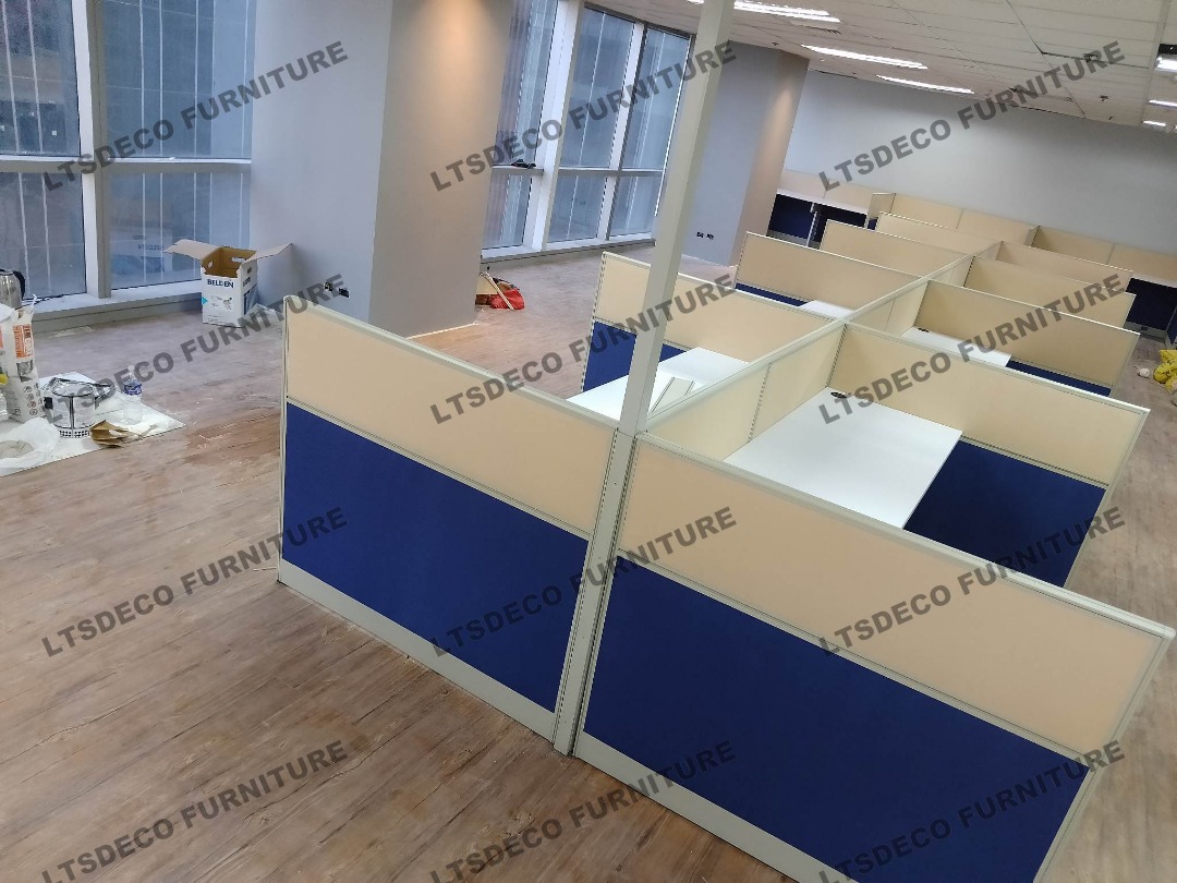 FULL FABRIC WORKSTATION TABLE OFFICE PARTITION on Carousell