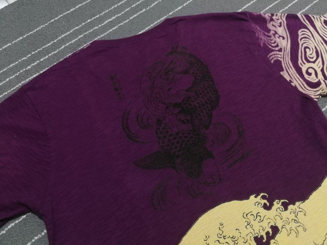 FULL print wagara japanese koi L, Men's Fashion, Tops & Sets, Tshirts ...