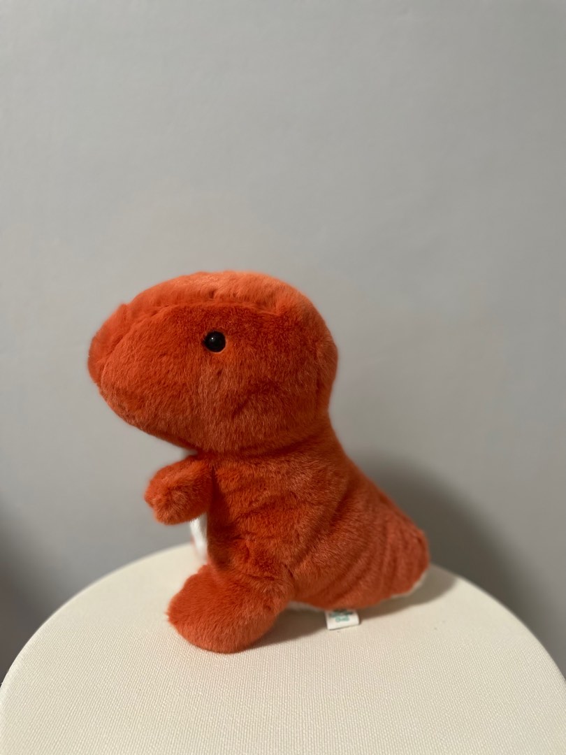 Fun Claw Red Furry Dino Plush, Hobbies & Toys, Toys & Games on Carousell