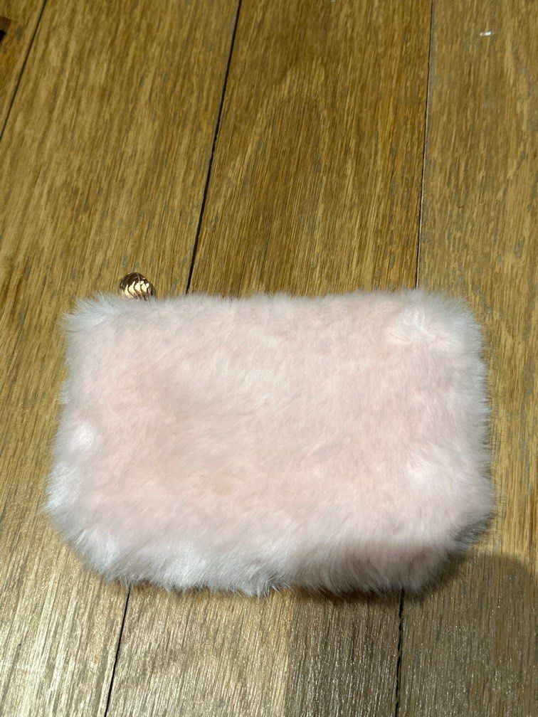 Furry coin/card pouch, Luxury, Bags & Wallets on Carousell