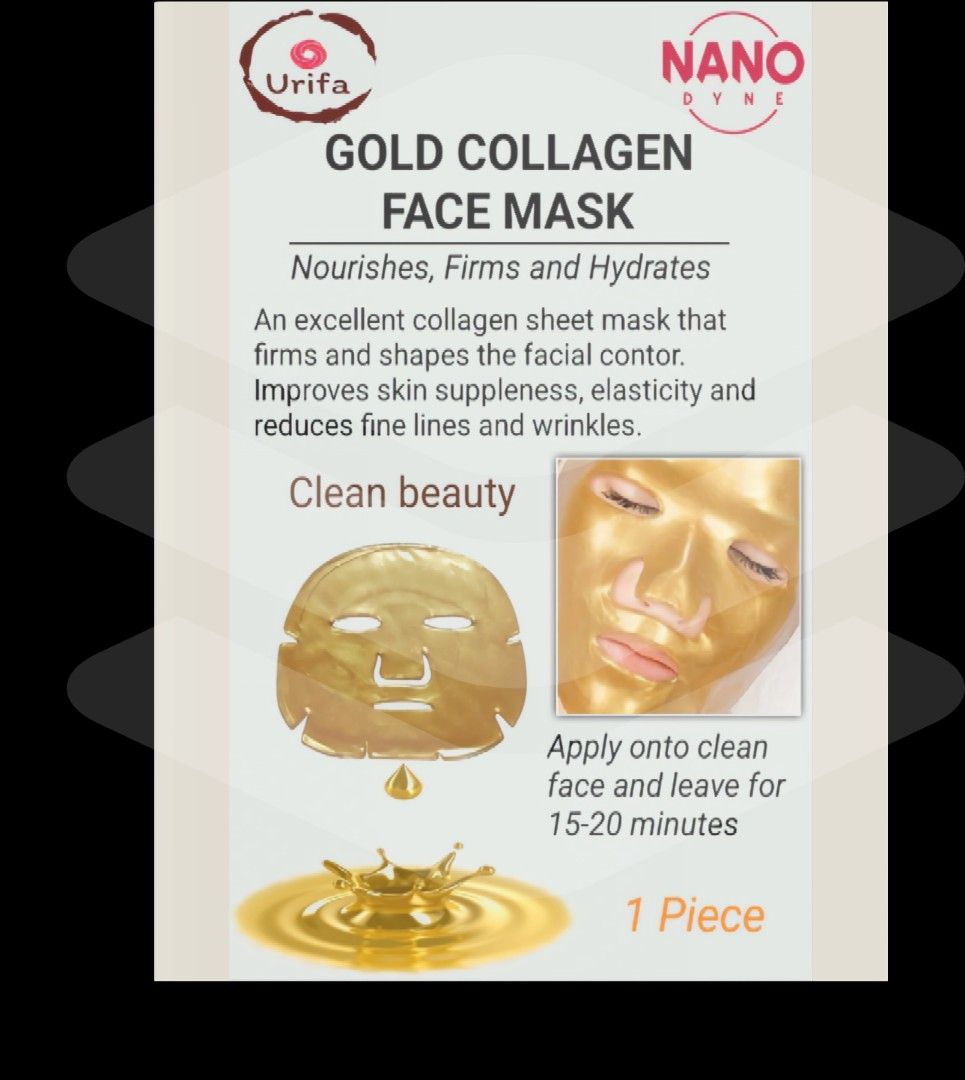 Gold collagen face mask, Health & Nutrition, Face Masks & Face Shields ...