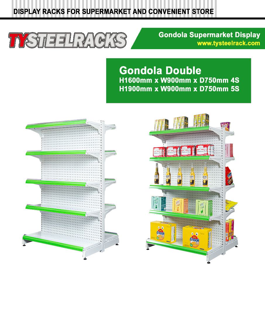 Gondola grocery perforated backing shelves boltless type made in china ...