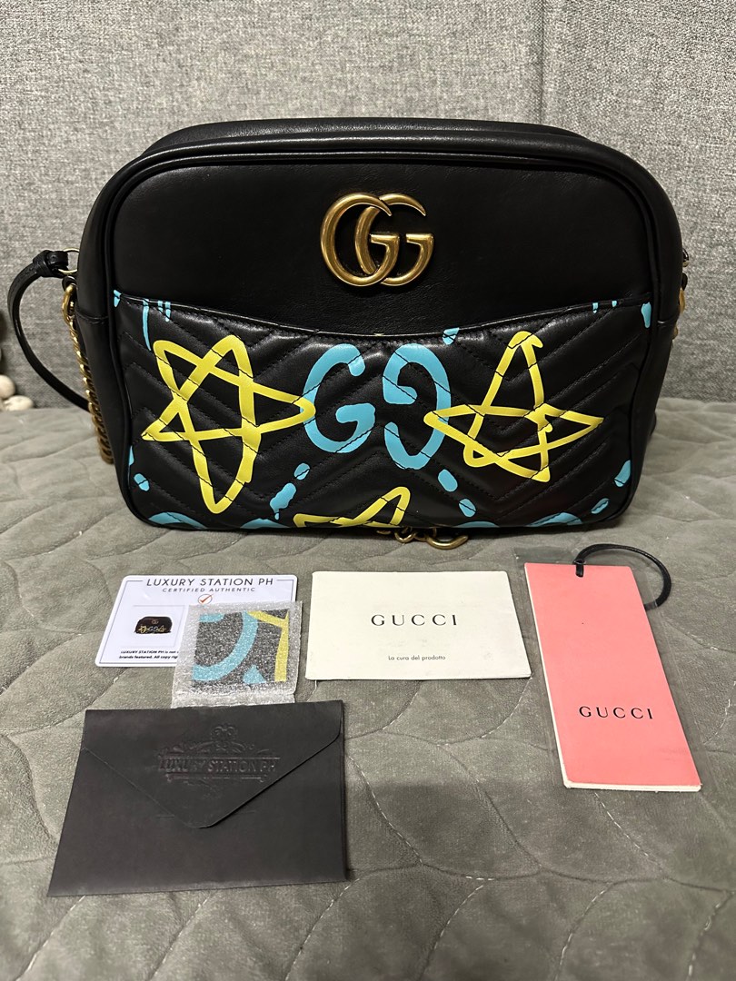 Gucci Ghost Marmont Graffiti, Luxury, Bags & Wallets on Carousell