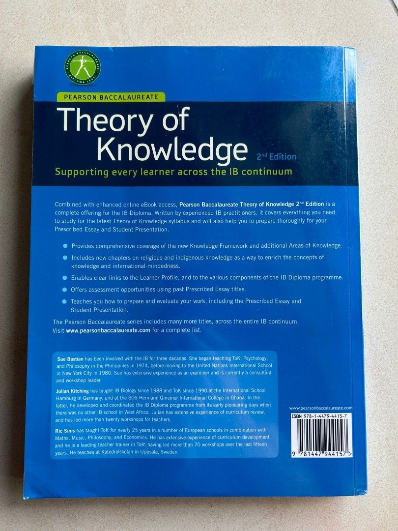 IB TOK Theory Of Knowledge Pearson 2nd Edition textbook, 興趣及遊戲, 書本 & 文具 ...