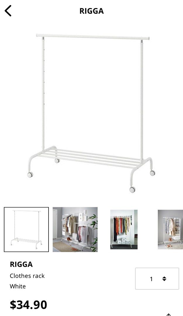 Ikea Rigga clothes rack, Furniture & Home Living, Home Improvement ...