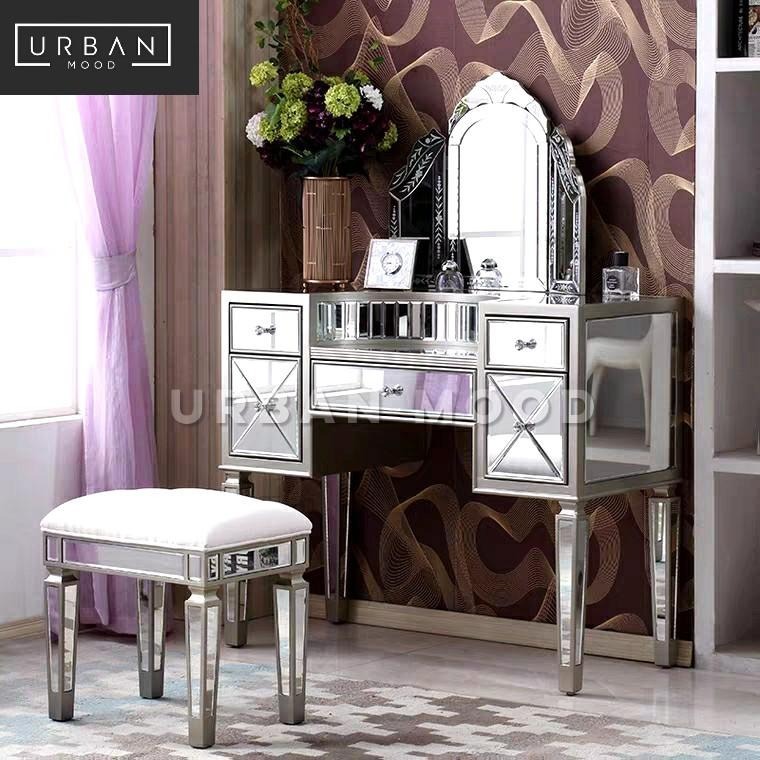 JULIETTE Victorian Mirrored Vanity Table Set, Furniture & Home Living ...