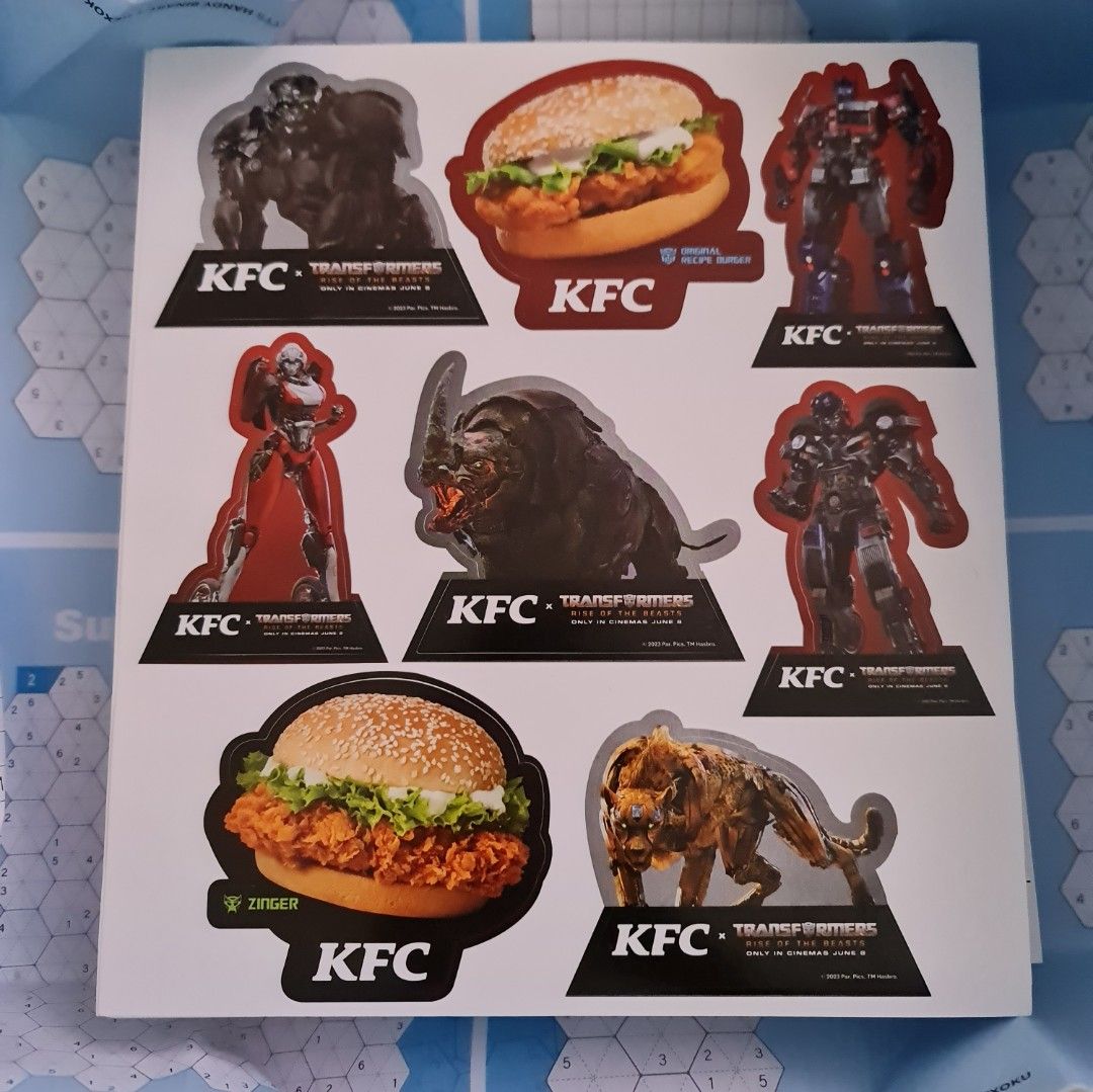 KFC Transformers Stickers, Hobbies & Toys, Memorabilia & Collectibles ...