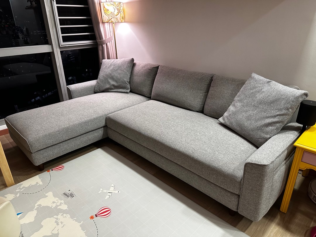 King Living Delta L-Shaped Sofa with Storage, Furniture & Home Living ...