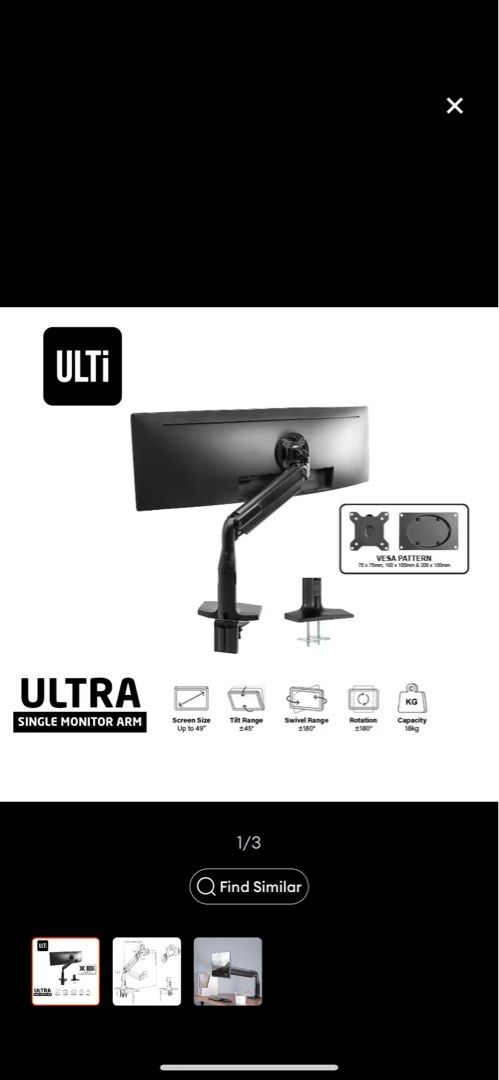 LG 48 Inch OLED Monitor 48GQ900-B + ULTI Ultra Monitor Arm, Computers ...