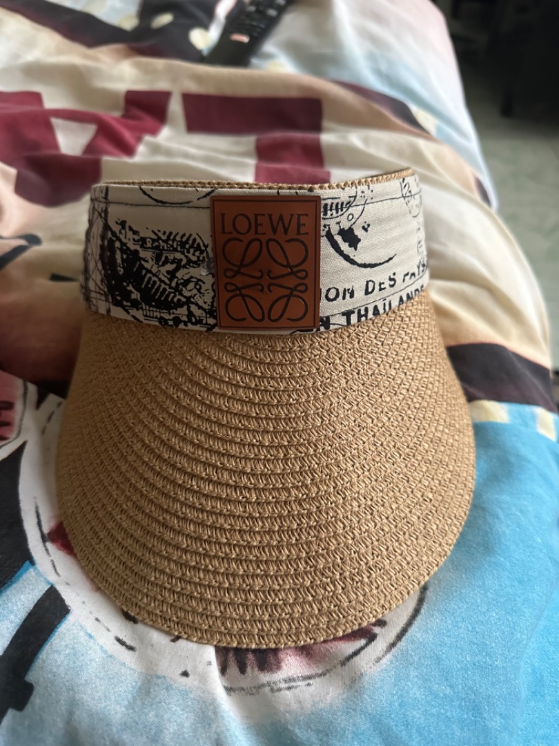 Loewe hat sun visor rattan boho, Women's Fashion, Watches & Accessories ...