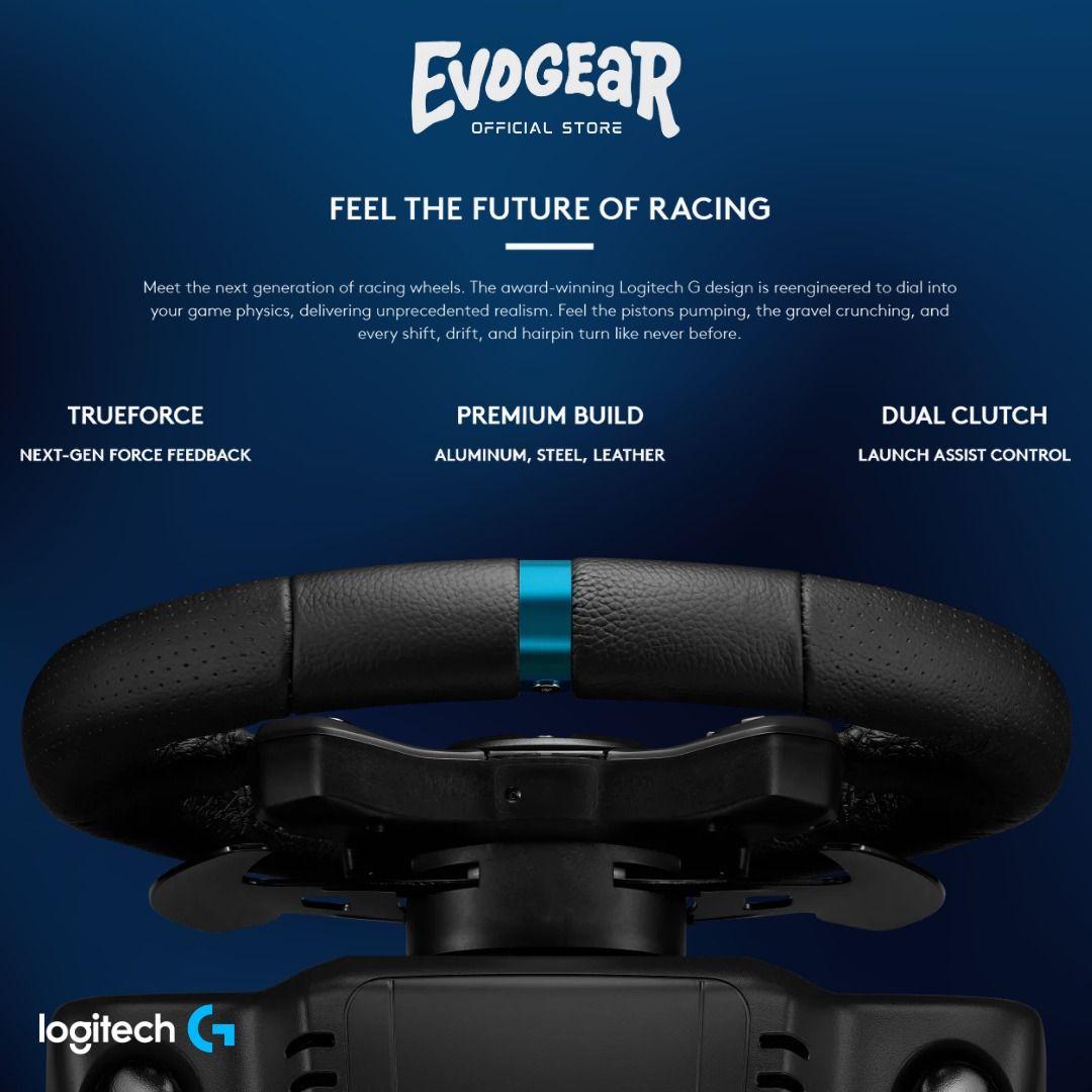 Logitech G923 TrueForce Racing Wheel (No Shifter), Video Gaming, Gaming ...