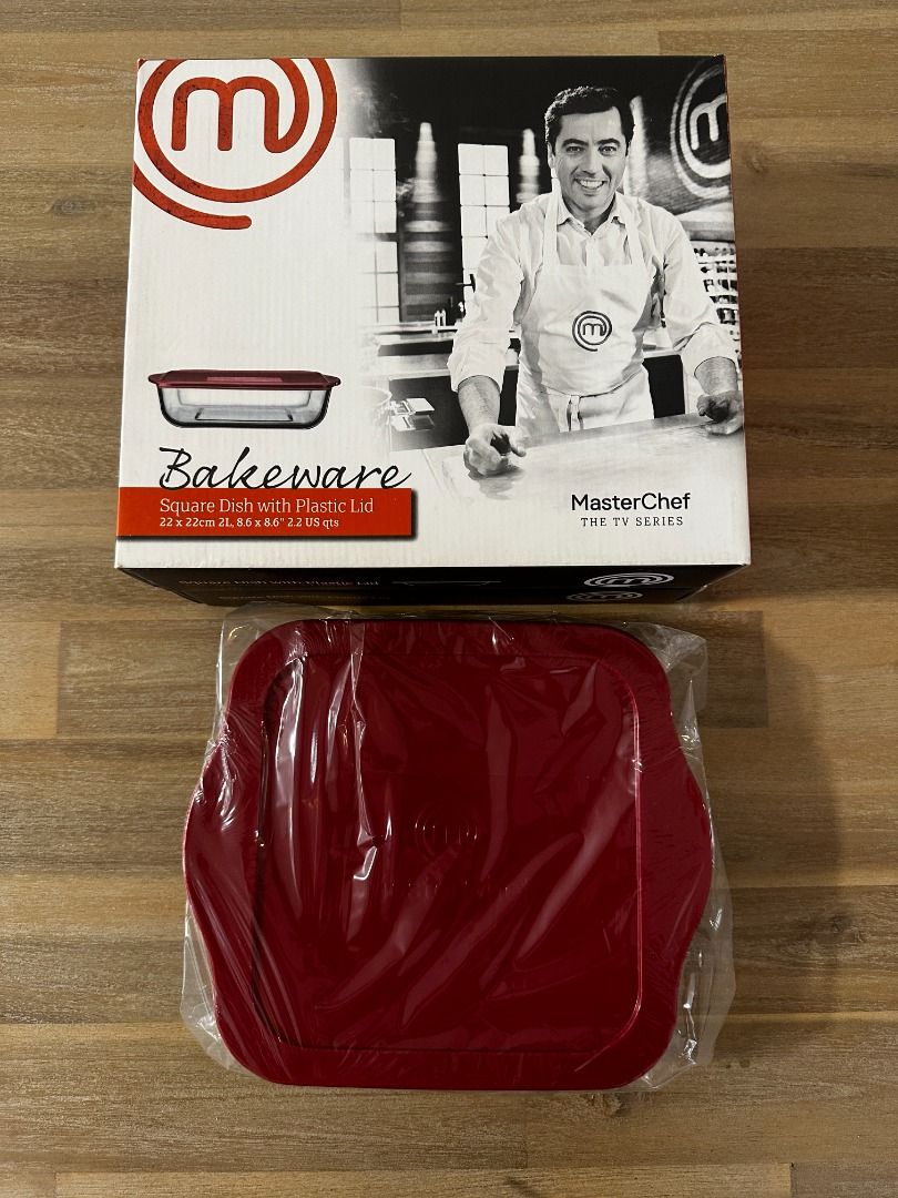 MasterChef The TV Series Bakeware Square Dish with Plastic Lid 20cm x ...