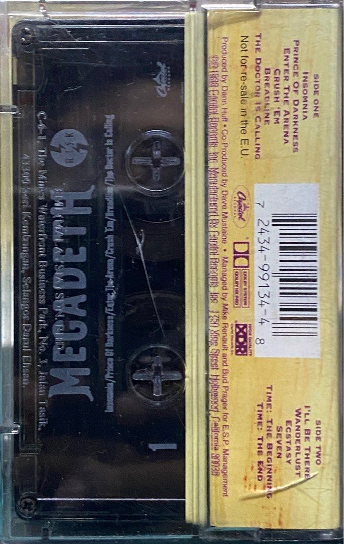 Megadeth - Risk (casette), Hobbies & Toys, Music & Media, CDs & DVDs on ...